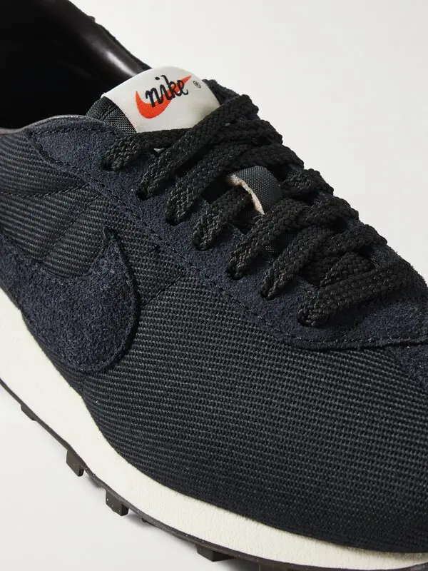 Nike Ld-1000 Brushed Suede-trimmed Twill Trainers - Black