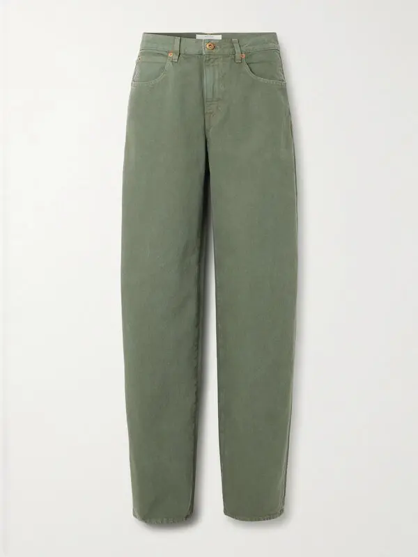 SLVRLAKE Tess Long High-rise Wide-leg Jeans - Green