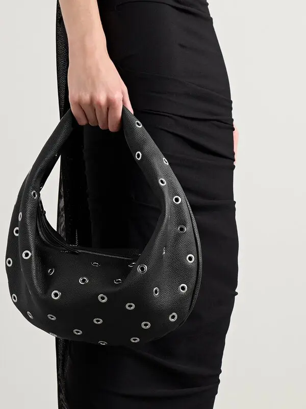 Khaite Olivia Medium Embellished Textured-leather Tote
