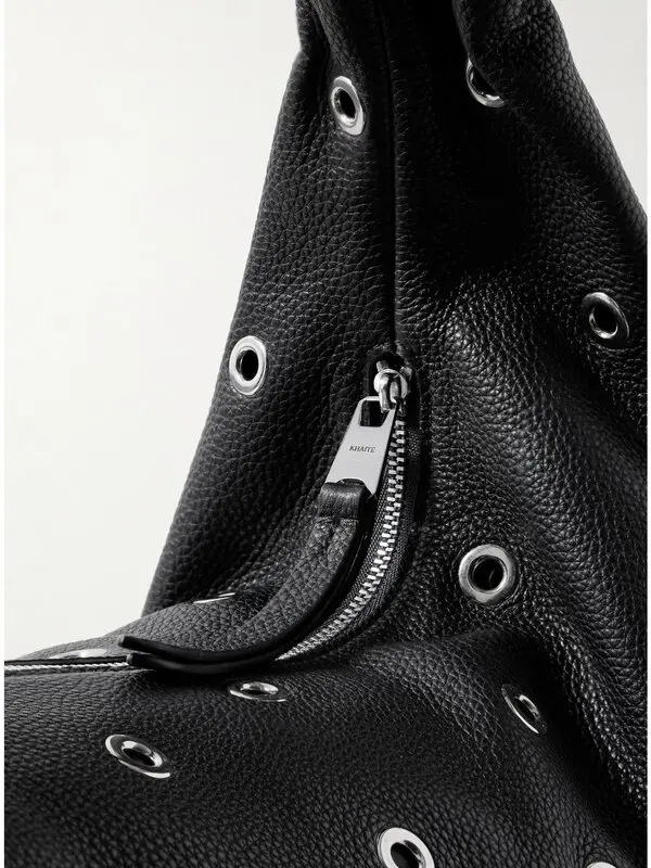 Khaite Olivia Medium Embellished Textured-leather Tote