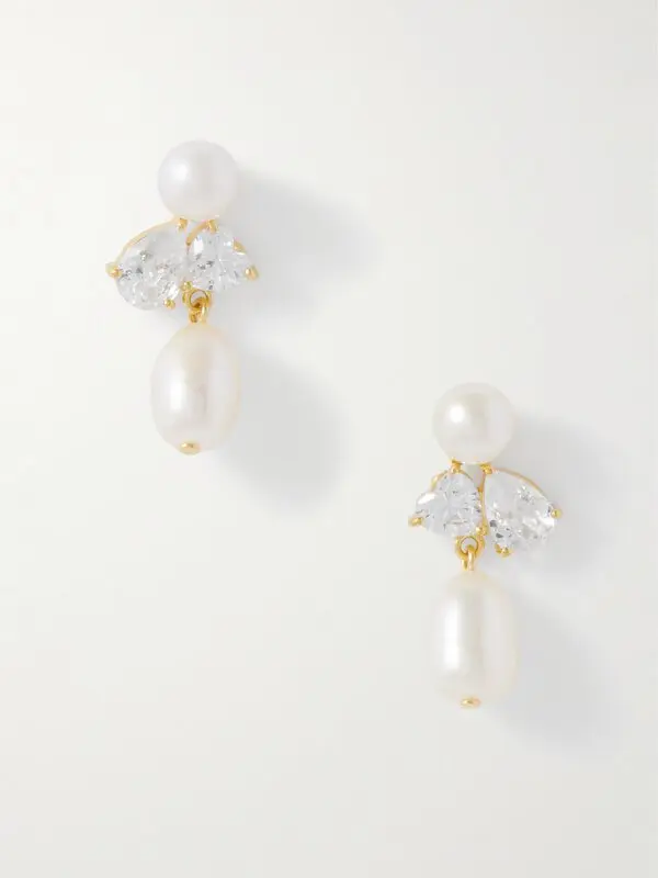 Completedworks Infinity's Reversal Recycled Vermeil, Cubic Zirconia And Pearl Earrings - Gold