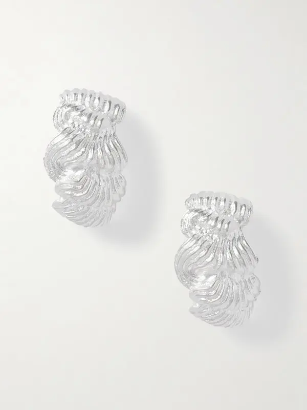 Completedworks Plated Brass Hoop Earrings - Silver