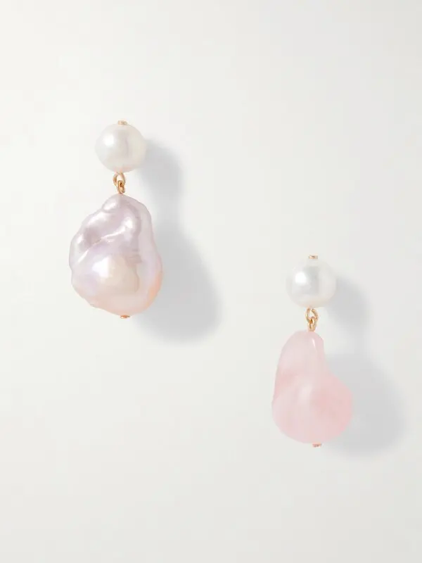 Completedworks Nebula Gold Vermeil, Pearl And Resin Drop Earrings - Pink