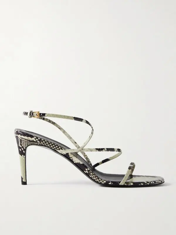 Khaite Loop Snake-effect Leather Sandals - Animal Print