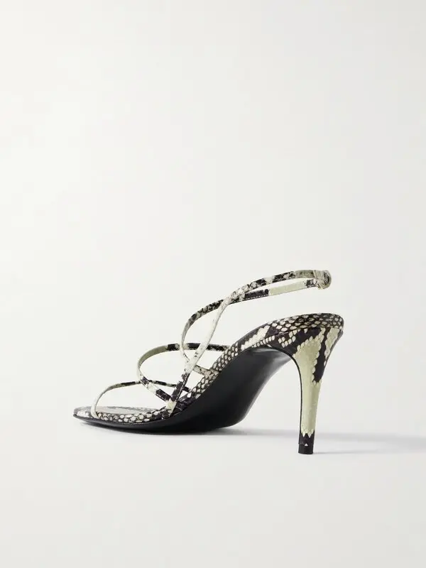 Khaite Loop Snake-effect Leather Sandals - Animal Print