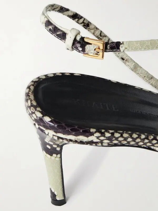 Khaite Loop Snake-effect Leather Sandals - Animal Print
