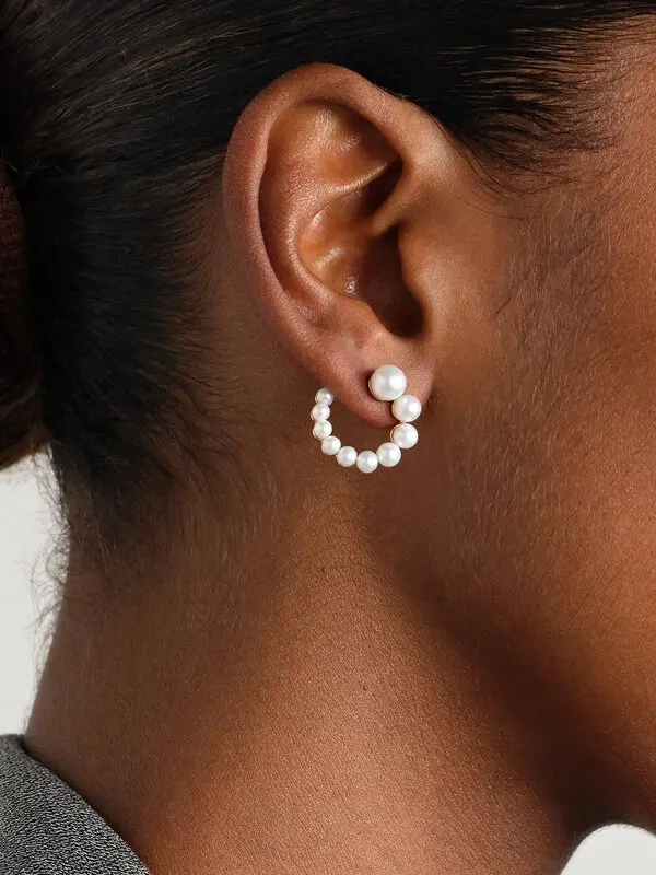 Mizuki 14-karat Gold Pearl Earrings