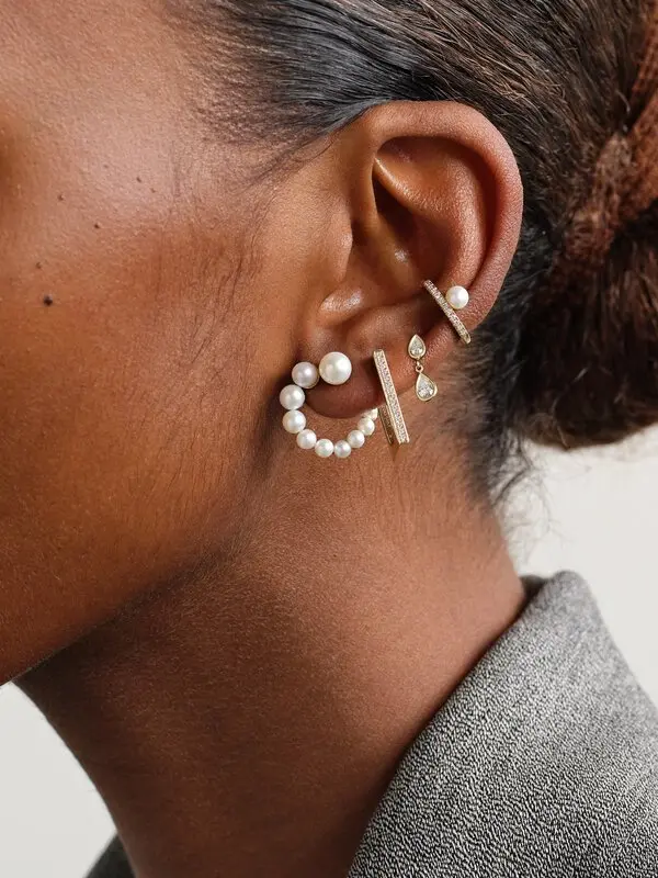 Mizuki 14-karat Gold Pearl Earrings