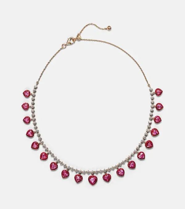 KAMYEN 18kt Rose Gold Choker With Rubies And Diamonds - Pink