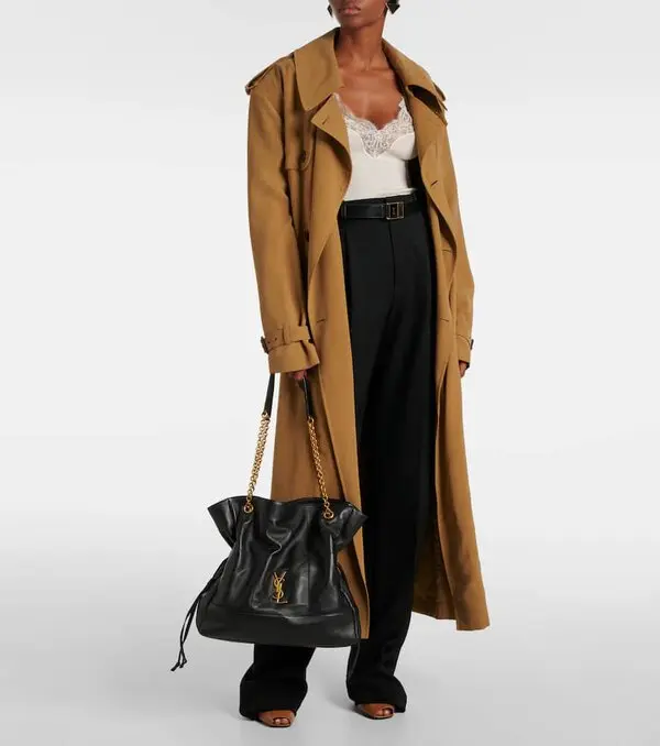 Saint Laurent Jamie Shopping Medium Leather Tote Bag - Black