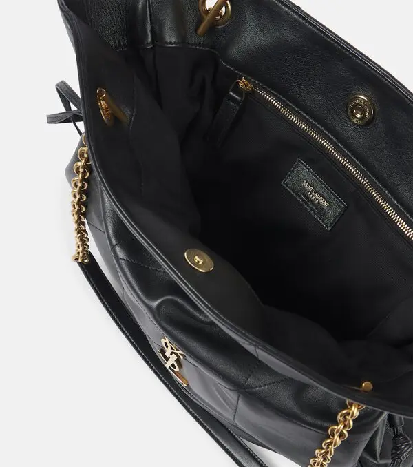 Saint Laurent Jamie Shopping Medium Leather Tote Bag - Black