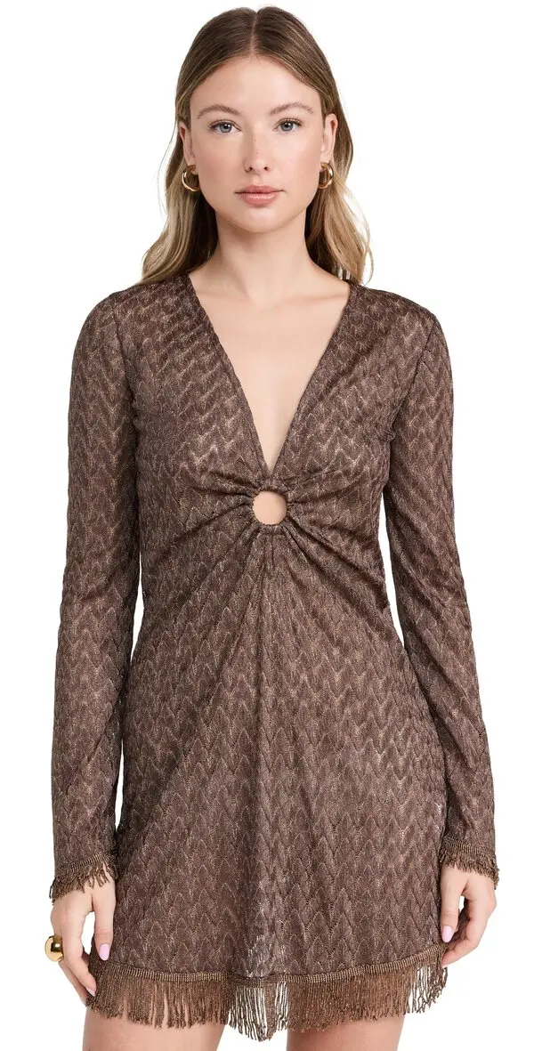 slim fit dress slacks Cassie Embroidered Coverup Mini Dress in black embroidered main image 0