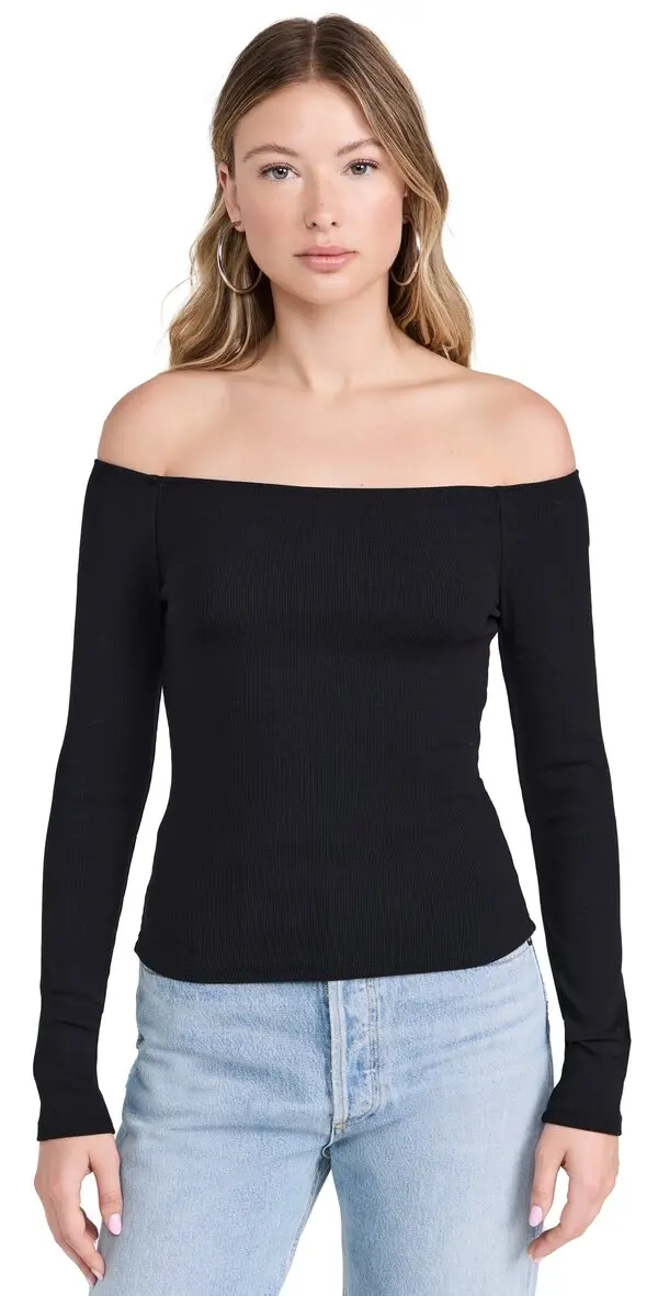 Joe's Jeans Off-shoulder Ribbed Knit Top