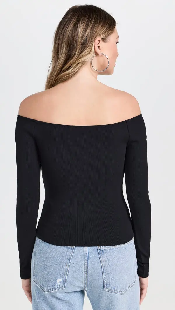 Joe's Jeans Off-shoulder Ribbed Knit Top