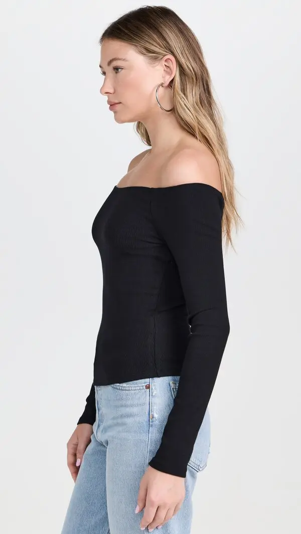 Joe's Jeans Off-shoulder Ribbed Knit Top