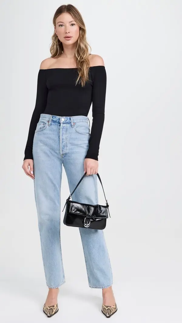 Joe's Jeans Off-shoulder Ribbed Knit Top