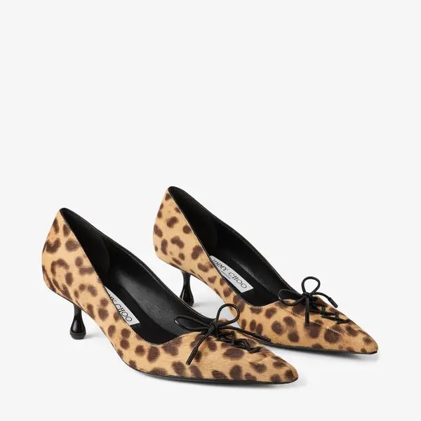 JIMMY CHOO Scarlett 50 Leopard Print Pony Pumps - Neutral