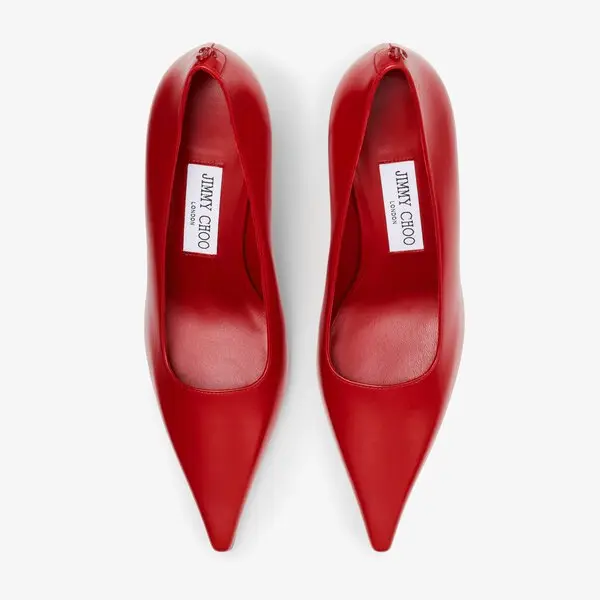 JIMMY CHOO Ixia 80 Leather Pumps - Ruby Red