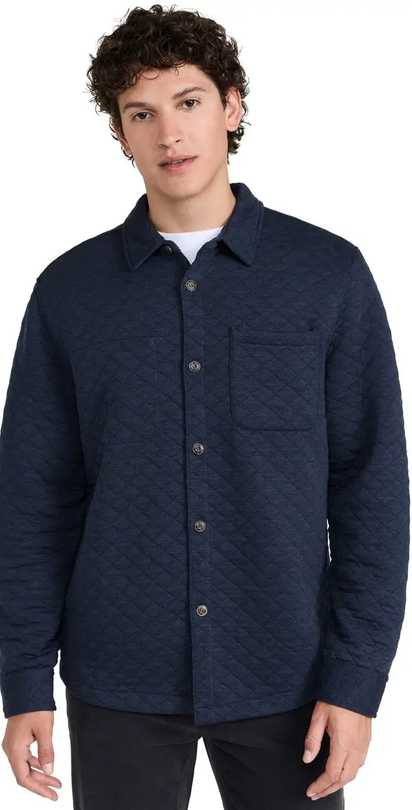 Marine Layer Corbet Quilted Overshirt - Navy