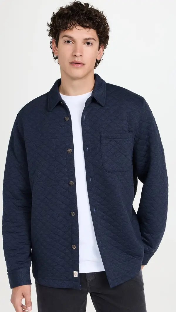 Marine Layer Corbet Quilted Overshirt - Navy