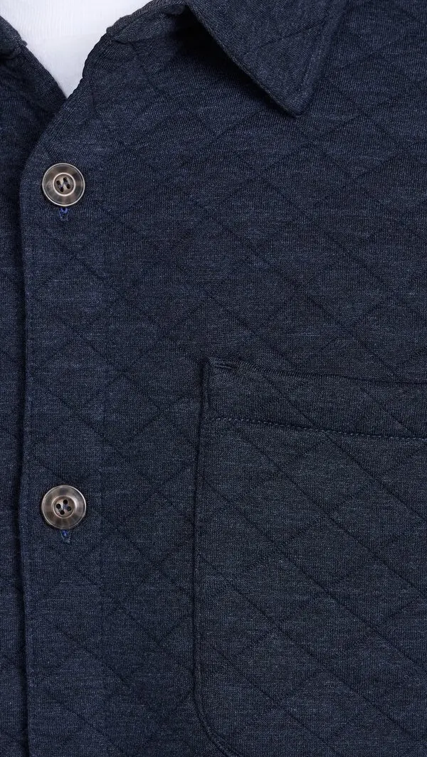 Marine Layer Corbet Quilted Overshirt - Navy