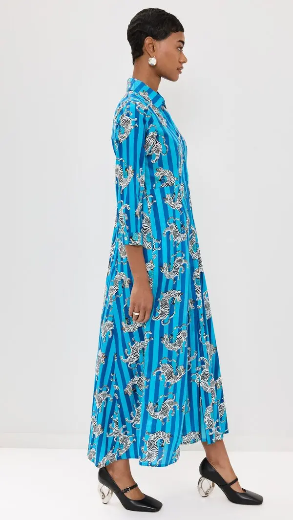 blue dragon print dress Navy Dragon Print Dress