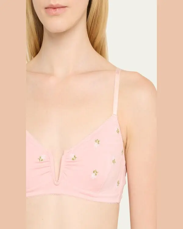 VIDERIS LINGERIE Angela Floral-embroidered Soft Cup Bra