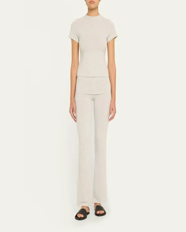 SKIMS Cotton Jersey Flare-leg Pants - Light Heather Grey