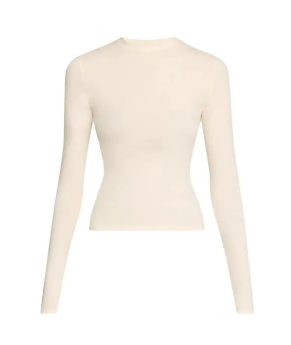 SKIMS Cotton Jersey Long-sleeve T-shirt - Soot