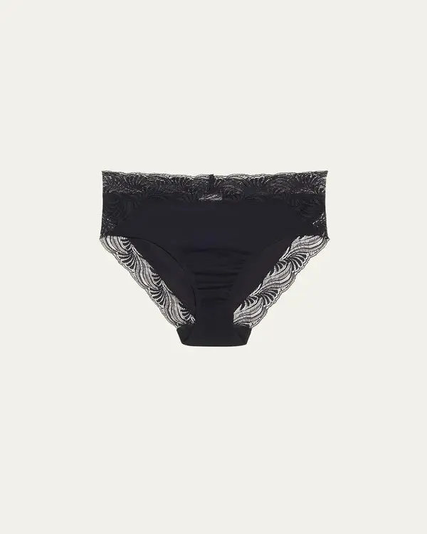 Hanro Cotton Delight Lace-trim High-cut Briefs - Black