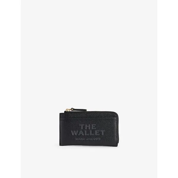 Marc Jacobs Debossed-branding Leather Card Holder - Black