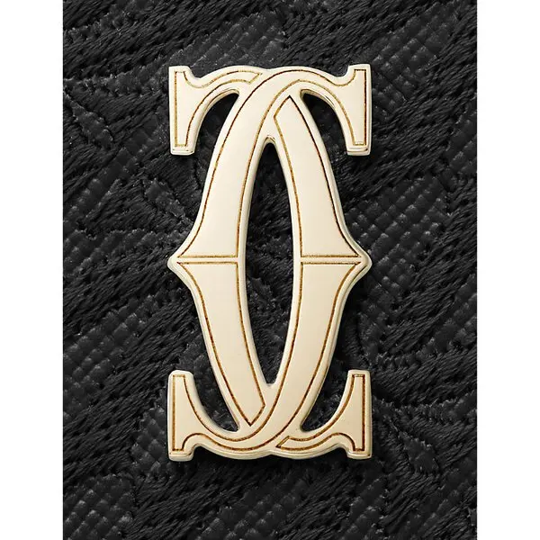 Cartier C De Logo-embellished Leather Card Holder - Black