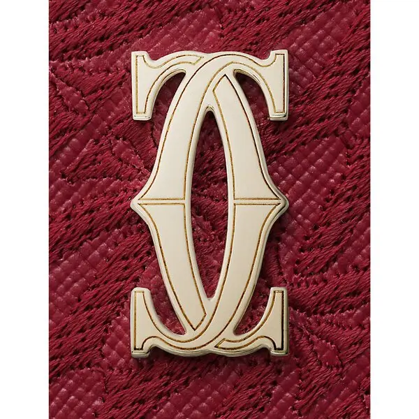 Cartier C De Logo-embellished Leather Card Holder - Red