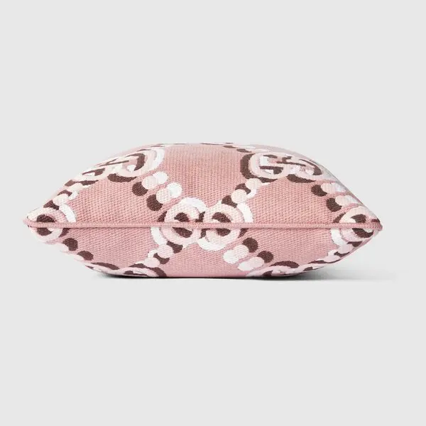 Gucci Wool Cushion With Gg Shadow - Pink | Editorialist