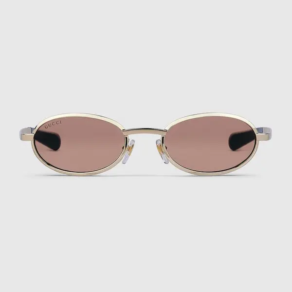 Gucci Oval Frame Sunglasses - Gold