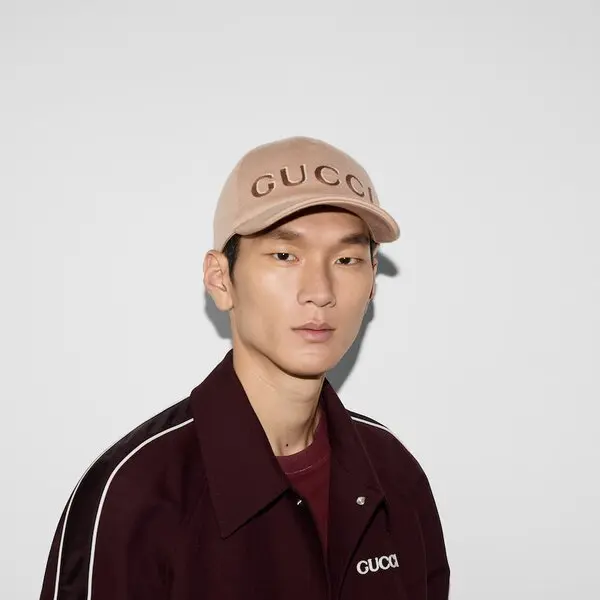 Gucci Embroidered Wool Baseball Hat - Beige | Editorialist display picture 1