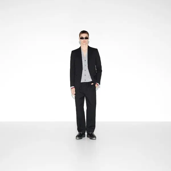 Gucci Gg Cotton Blend Canvas Jacket - Black