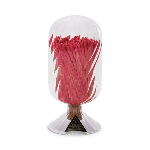 SKEEM Helix Match Cloche, All-red Matches - Clear / Red