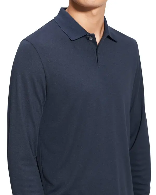 Theory Goris Long Sleeve Polo Shirt - Baltic