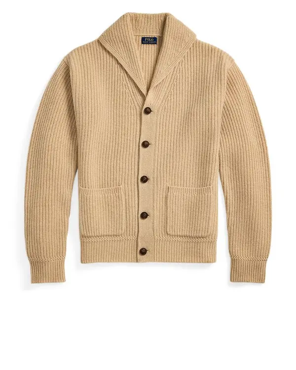 Polo Ralph Lauren Wool & Cashmere Cardigan In Tan - 64% Off