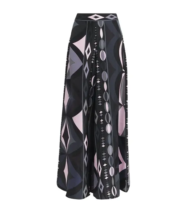 Emilio Pucci Silk Printed Wide-leg Trousers