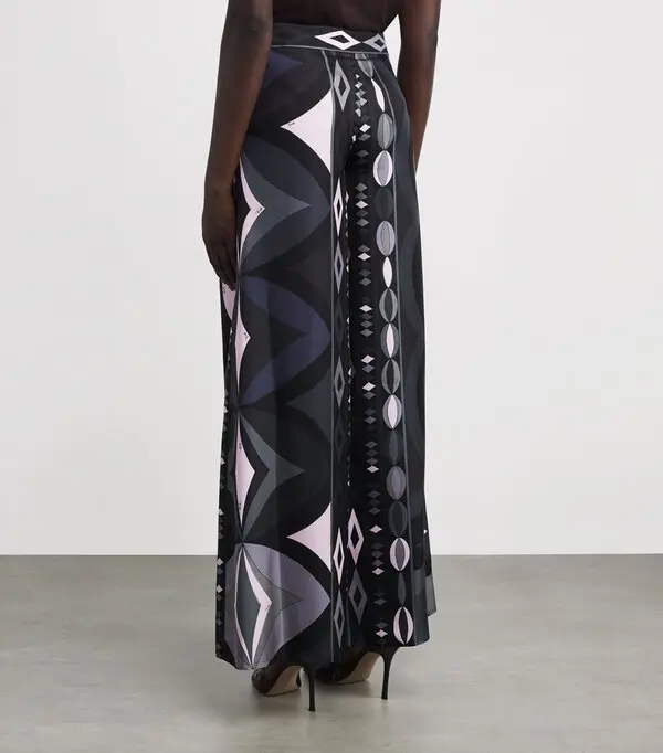 Emilio Pucci Silk Printed Wide-leg Trousers
