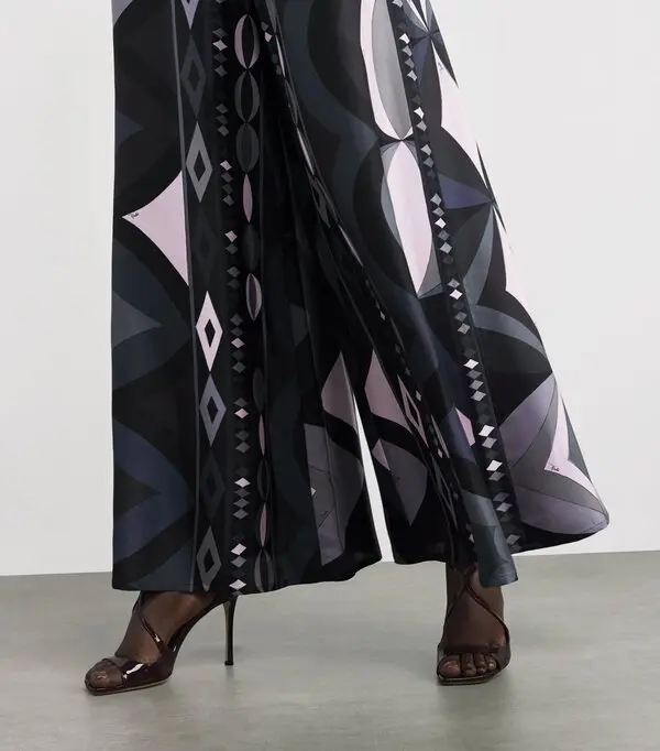 Emilio Pucci Silk Printed Wide-leg Trousers