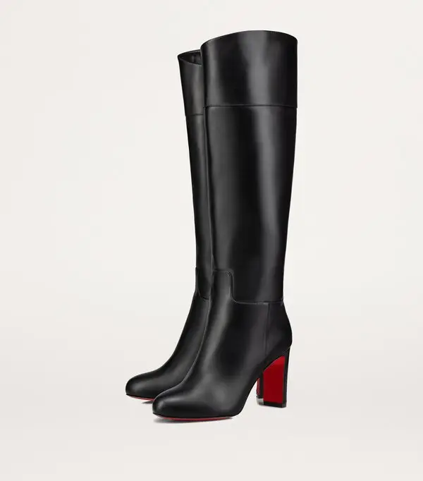 CHRISTIAN LOUBOUTIN Loo Botta 85 Leather Knee-high Boots