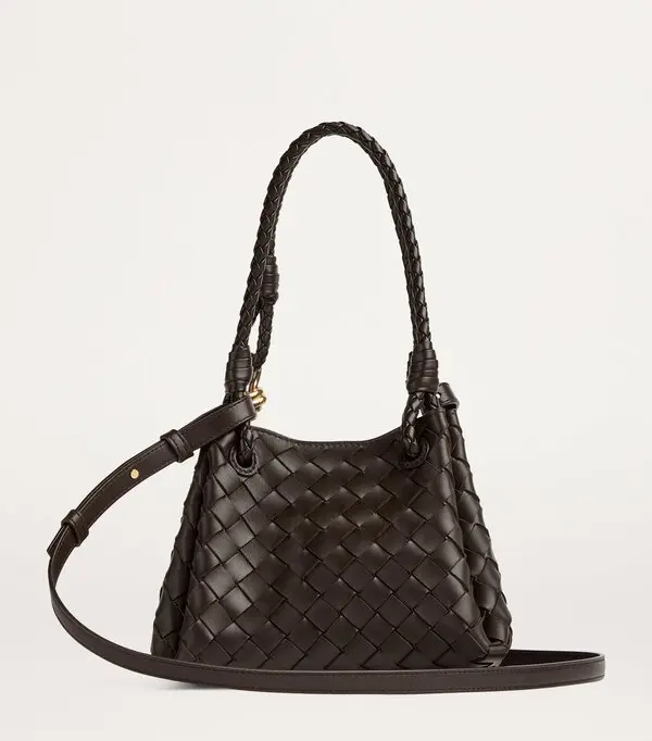 Bottega Veneta Small Leather Parachute Shoulder Bag - Brown