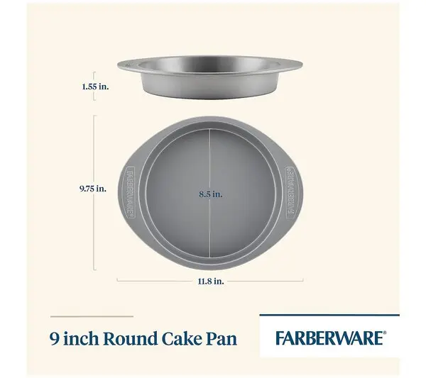 FARBERWARE Nonstick Bakeware 9-inch Round Cake An