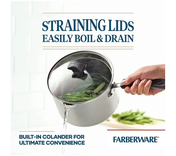 FARBERWARE Cookstart Diamondmax Nonstick Strain Ing Saucepan
