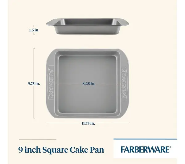 FARBERWARE Nonstick Bakeware 9-inch Square Cake Pan