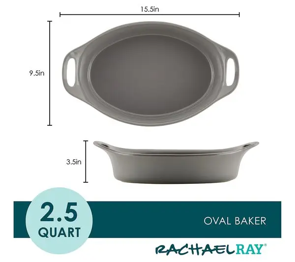 RACHAEL RAY 2.5-quart Ceramics Oval Baker