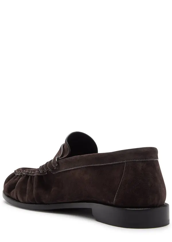 Saint Laurent Le Loafer Suede Loafers - Brown